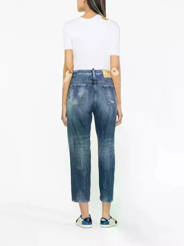 Dsquared2 Paint-splatter Straight-leg Jeans
