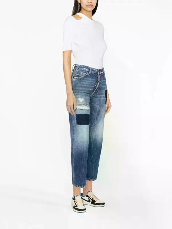 Dsquared2 Paint-splatter Straight-leg Jeans