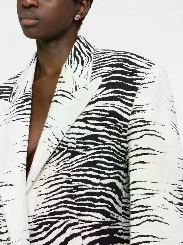 Attico Zebra-print Single-breasted Blazer