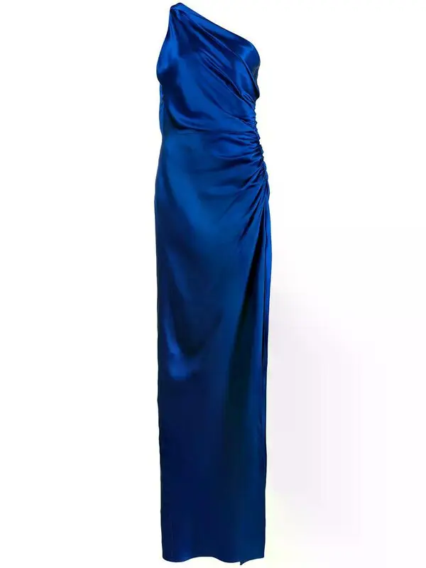 Michelle Mason One-shoulder Silk Gown - Blue