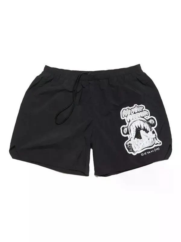 Acne Studios Graphic-print Swim Shorts - Black