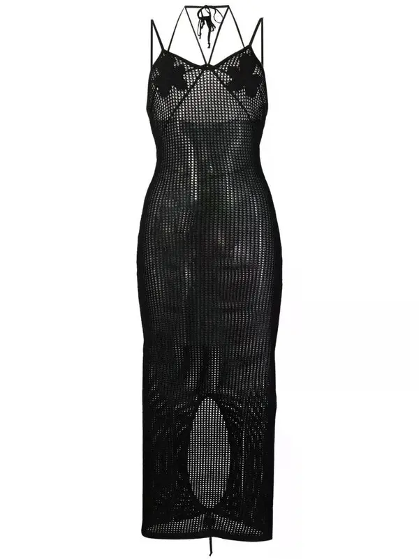 ANDREĀDAMO Fishnet-knit Midi Dress