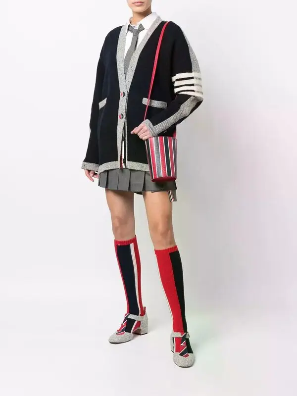 Thom Browne Rwb Stripe Lining Bucket Bag