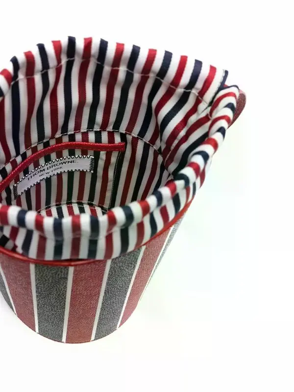 Thom Browne Rwb Stripe Lining Bucket Bag