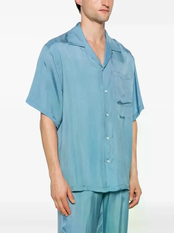 MSGM Camp-collar Satin Shirt