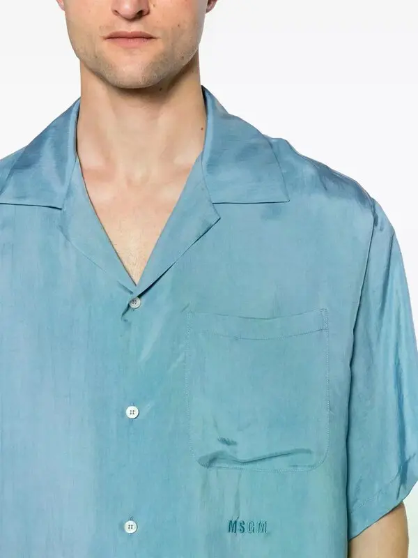 MSGM Camp-collar Satin Shirt