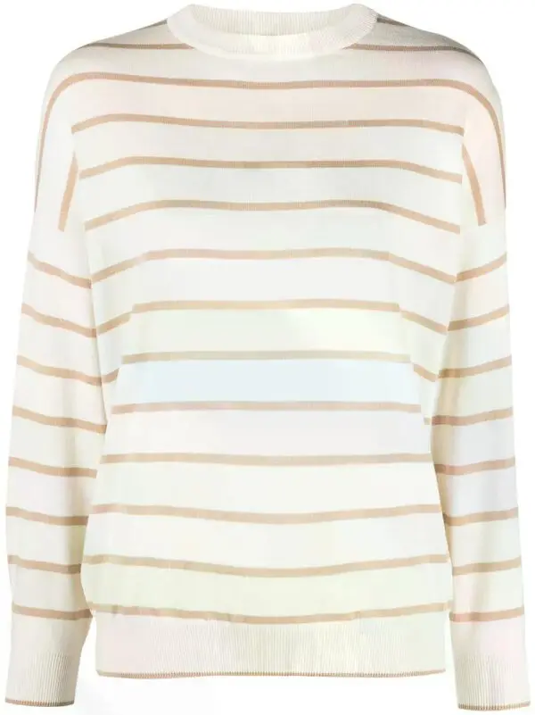 Lorena Antoniazzi Striped Fine-knit Jumper - Neutrals