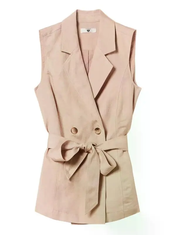 TWINSET Linen-blend Woven Vest