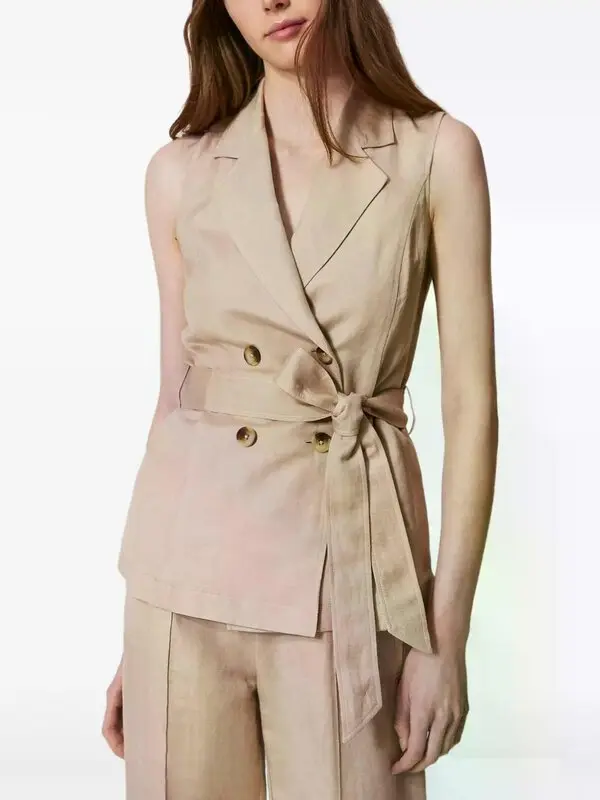 TWINSET Linen-blend Woven Vest