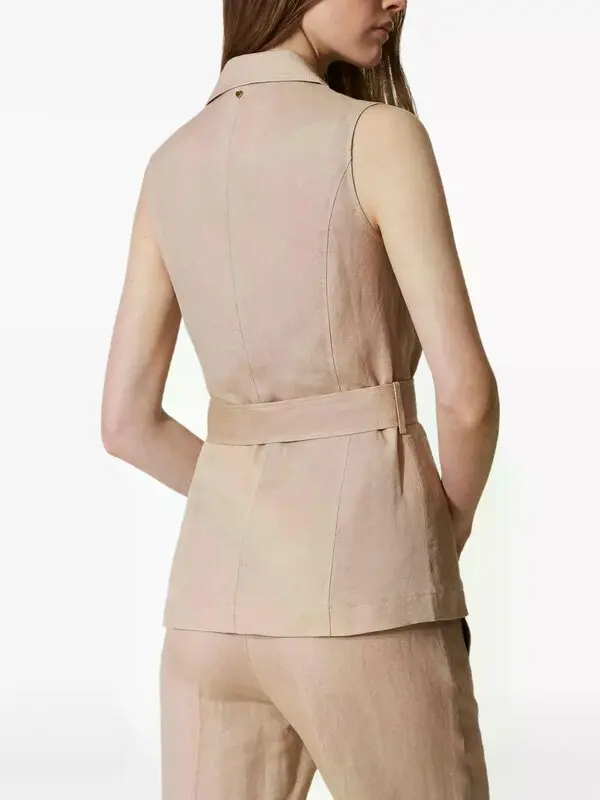 TWINSET Linen-blend Woven Vest