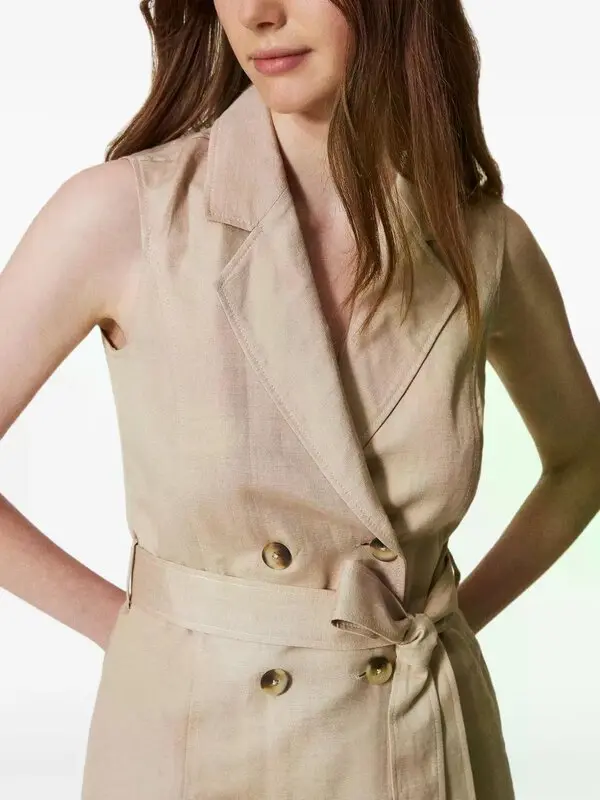 TWINSET Linen-blend Woven Vest