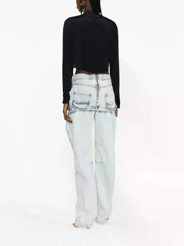 ALMAZ Cropped Split Silk Shirt