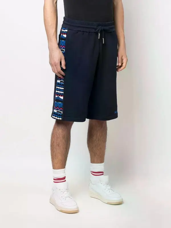 Missoni Patterned Jacquard Cotton Shorts - Blue