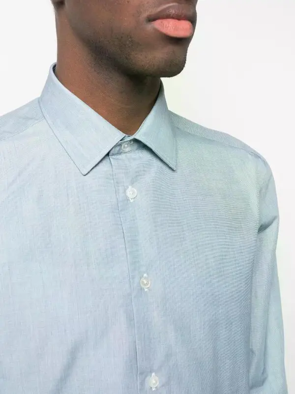 Paul Smith Long-sleeved Cotton Shirt - Green