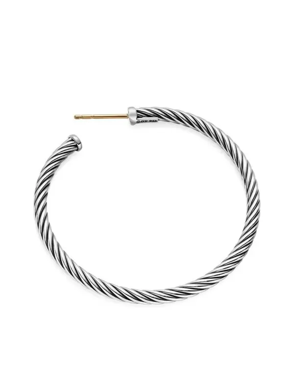 David Yurman Sterling Cable Hoop Earrings