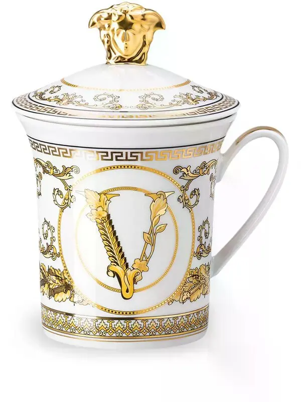 Versace Virtus Gala Porcelain Lid Mug - Neutrals