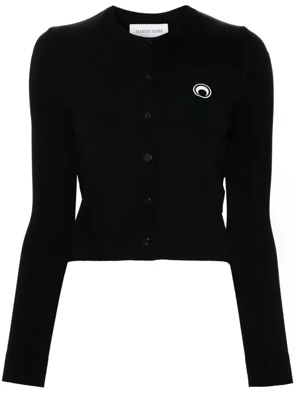 MARINE SERRE Moon Logo Knit Cardigan