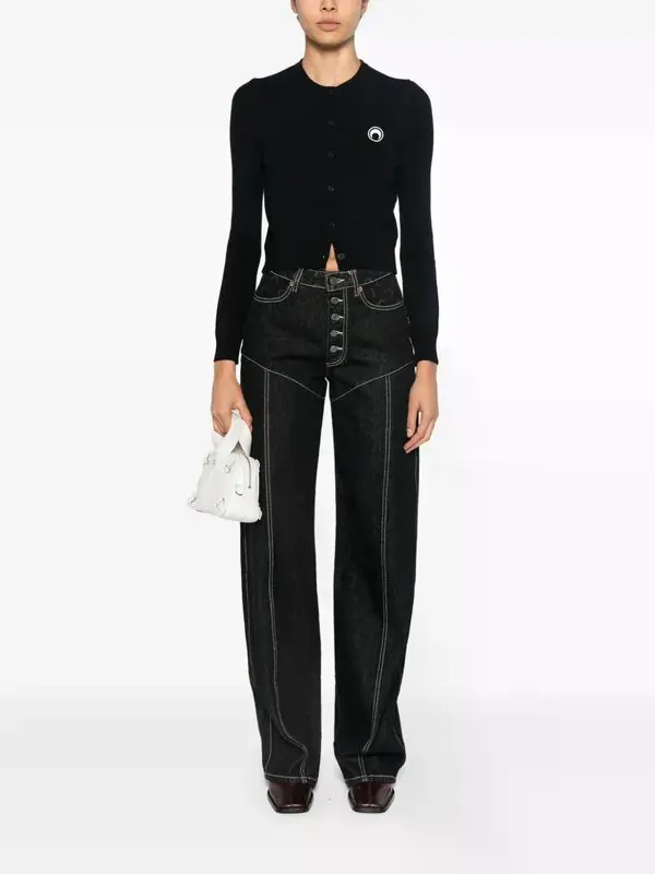 MARINE SERRE Moon Logo Knit Cardigan
