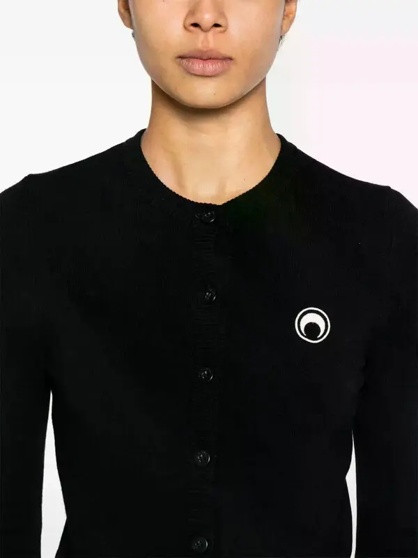 MARINE SERRE Moon Logo Knit Cardigan