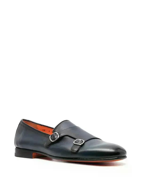 Santoni Double-buckle Leather Shoes