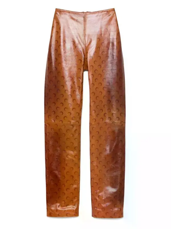 MARINE SERRE Moon Print Leather Trousers