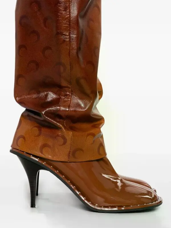 MARINE SERRE Moon Print Leather Trousers