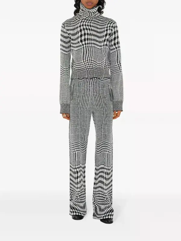 Burberry Warped Houndstooth Jacquard Trousers