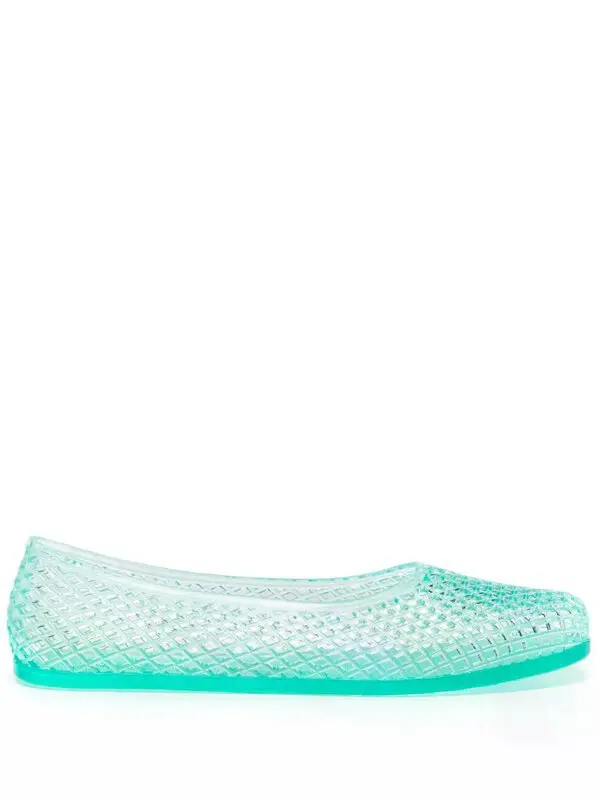 ANCIENT GREEK SANDALS Iro Jelly Round-toe Ballet Flats - Blue