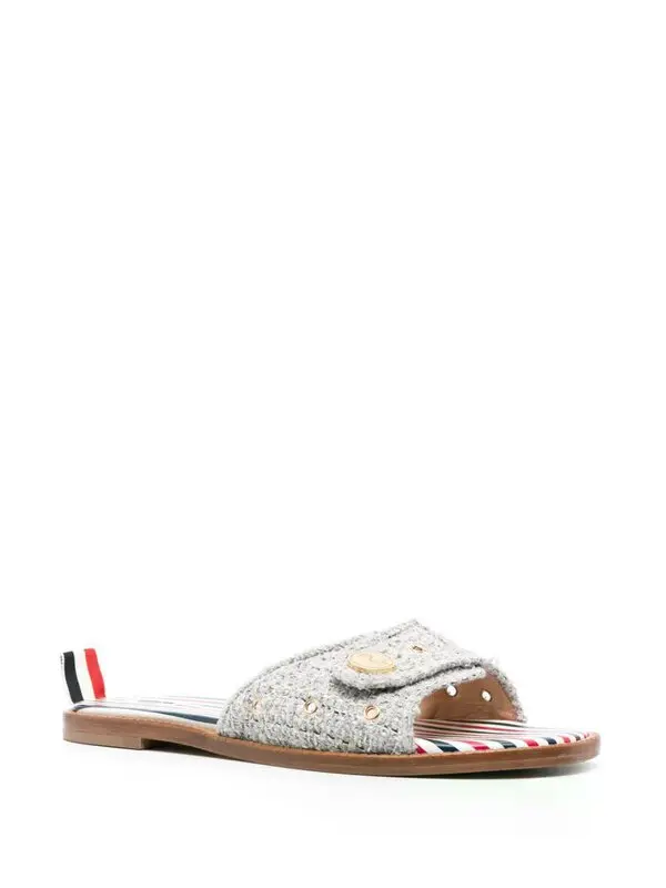 Thom Browne Tweed Flat Sandals