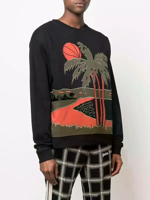JUST DON Palm Tree Print Jumper