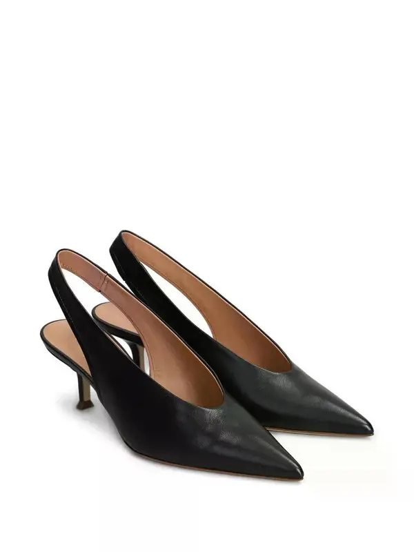 LELLA BALDI Leather Slingback Pumps