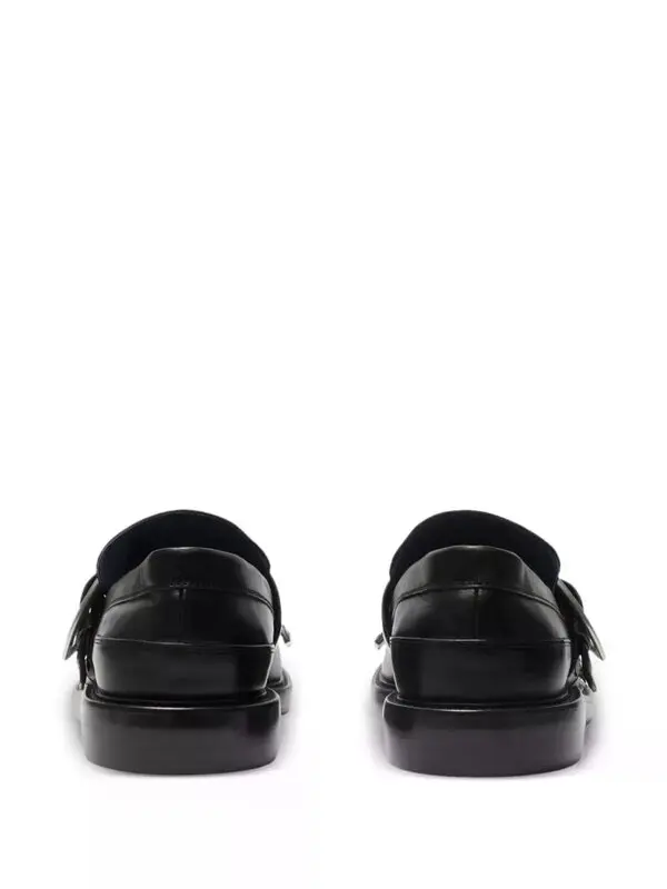 Burberry Calf Leather Loafers With Buckle And Fringe Detail