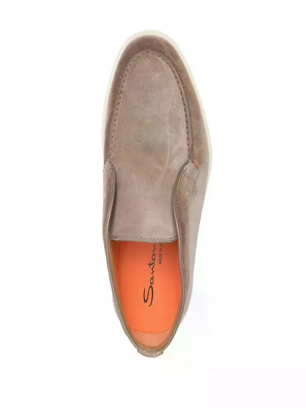 Santoni Suede Slip-on Boots - Brown