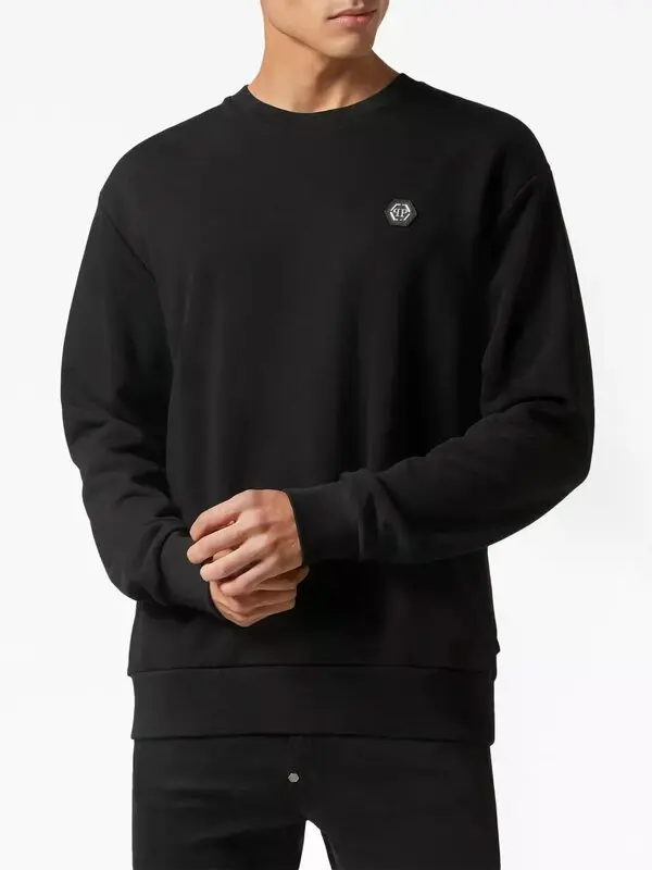 Philipp Plein Logo-print Cotton Sweatshirt - Black