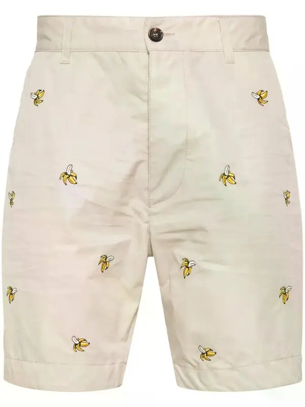 Dsquared2 Banana-embroidered Bermuda Shorts - Neutrals