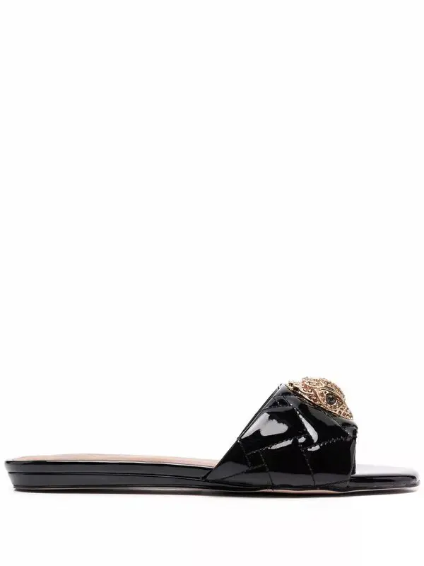 Kurt Geiger Crystal-embellished Leather Sandals - Black