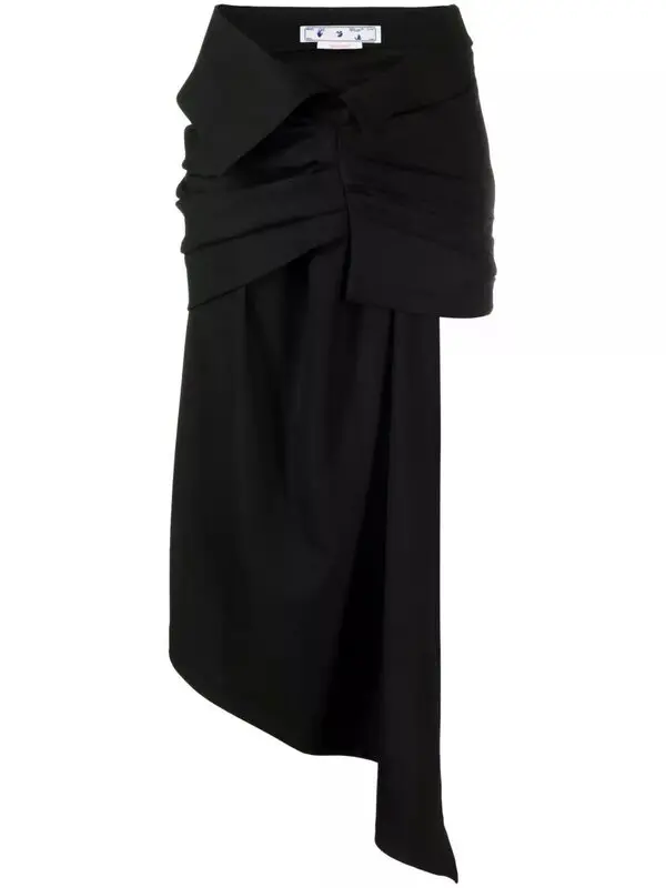 Off-White Box-pleat Asymmetric Skirt