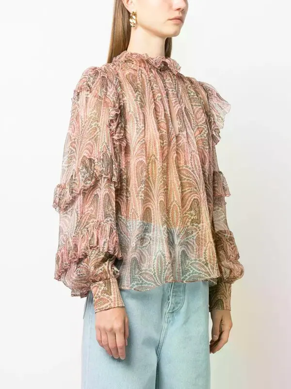 Etro Ruffled Paisley-print Silk Blouse