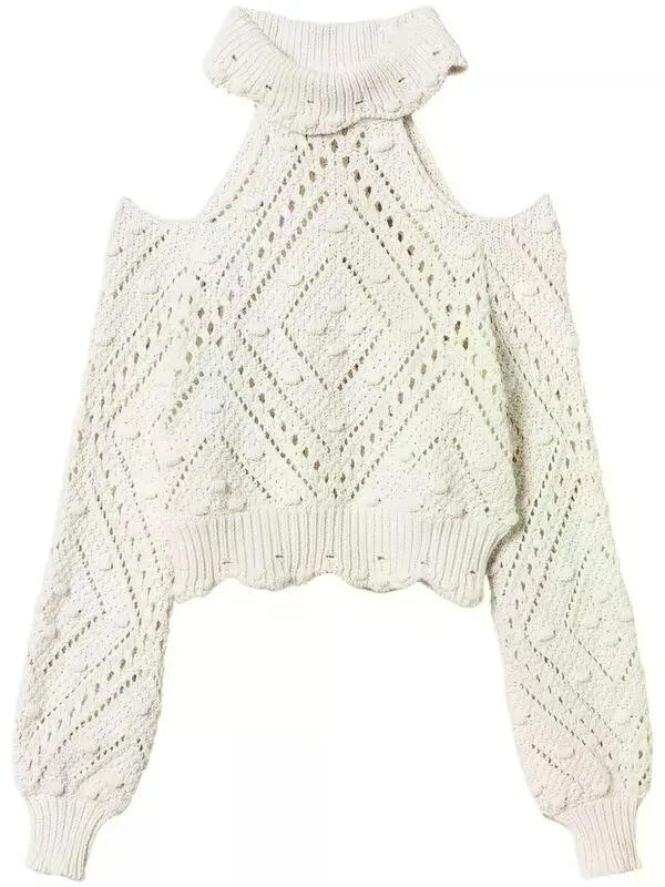 TWINSET Openwork-knit Cropped Sweater