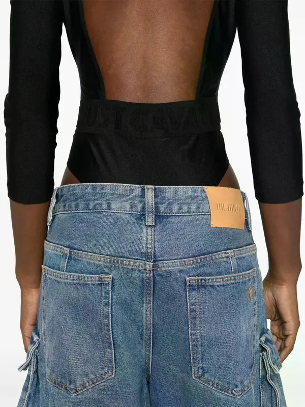 Just Cavalli Open-back Satin Bodysuit