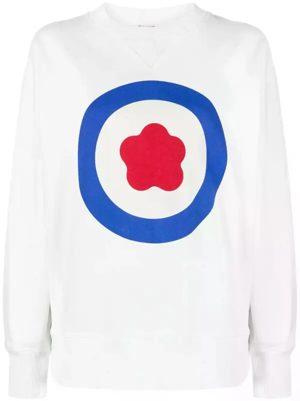 Kenzo Cotton Sweatshirt With Logo Print - White