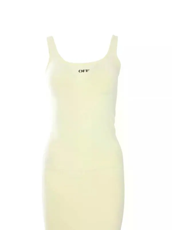 Off-White Sleeveless Long Dress