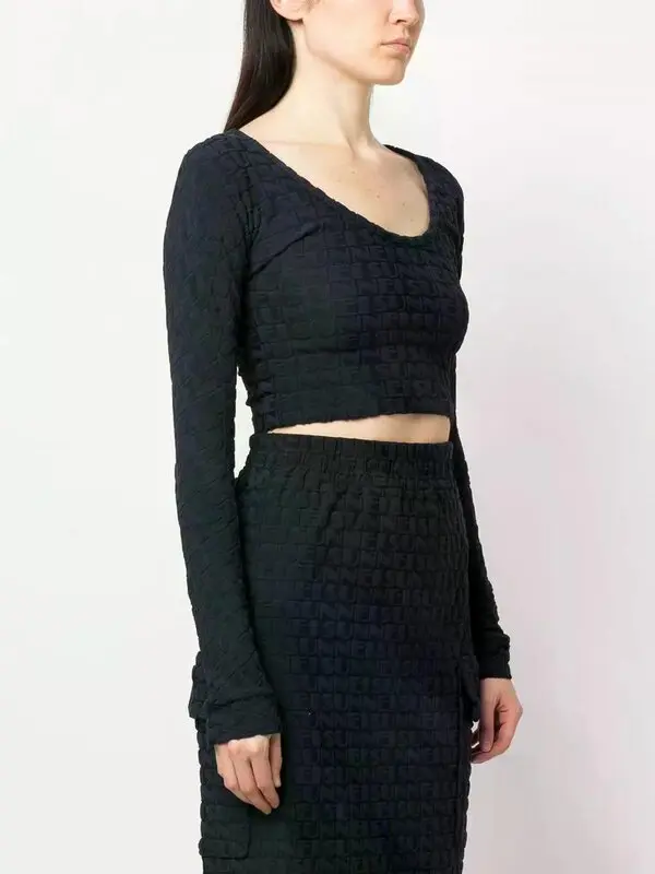 Sunnei Embossed Logo-print Cropped Top