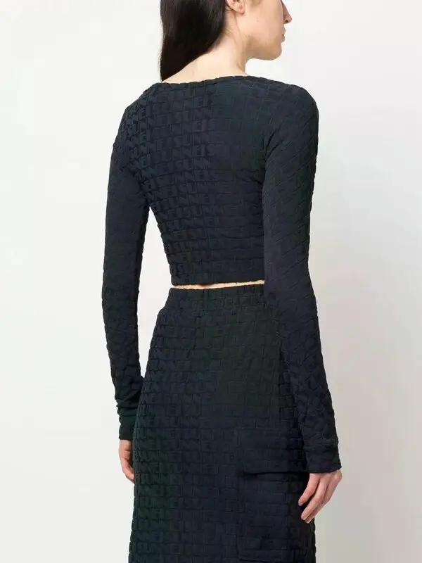 Sunnei Embossed Logo-print Cropped Top
