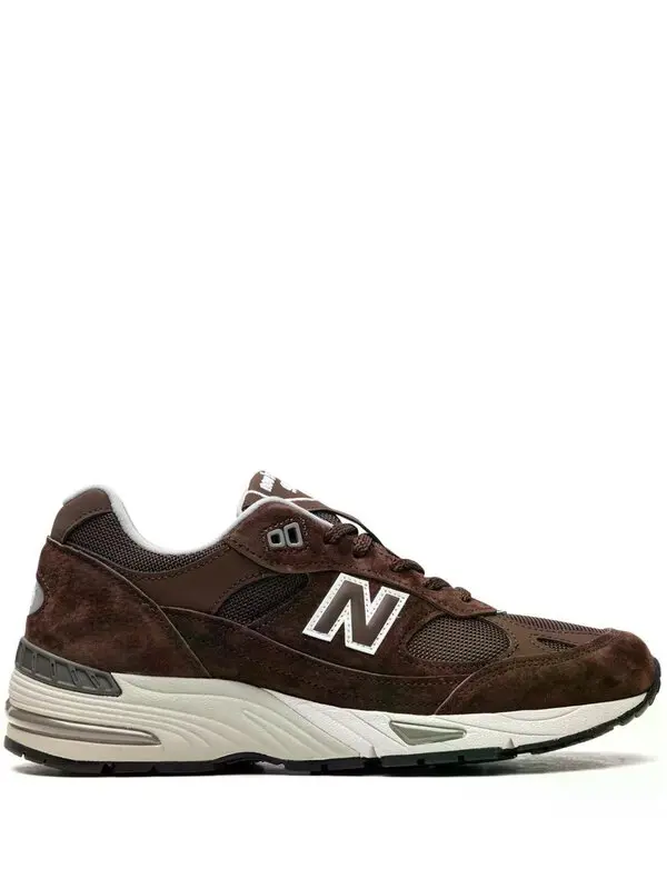 NEW BALANCE 991 Made In Uk Mocha Suede And Mesh Sneakers - Brown