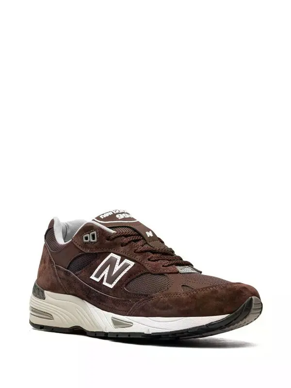 NEW BALANCE 991 Made In Uk Mocha Suede And Mesh Sneakers - Brown
