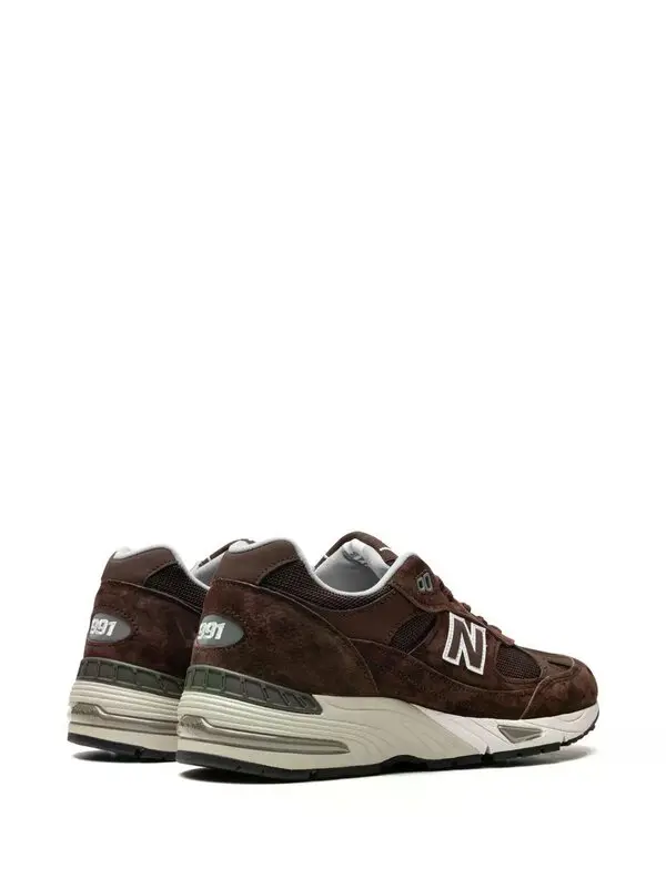 NEW BALANCE 991 Made In Uk Mocha Suede And Mesh Sneakers - Brown