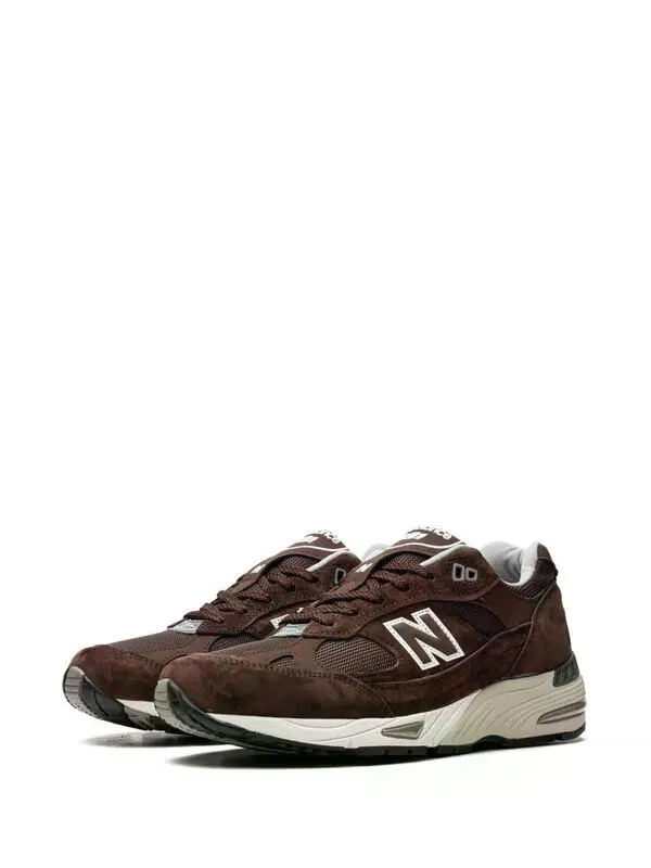 NEW BALANCE 991 Made In Uk Mocha Suede And Mesh Sneakers - Brown