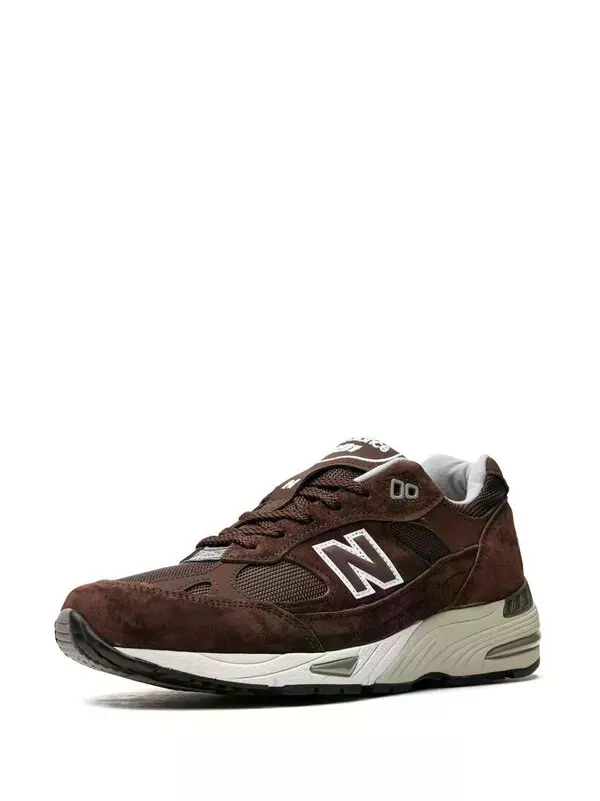NEW BALANCE 991 Made In Uk Mocha Suede And Mesh Sneakers - Brown