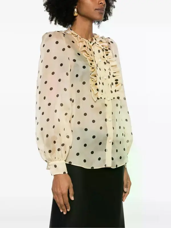 Valentino Garavani Polka Dot-print Blouse - Neutrals